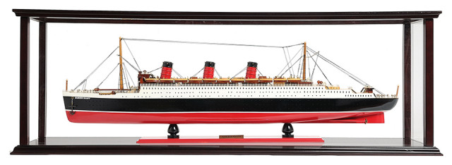 Queen Mary Large With Display Case Cruise Ship Model - Beach Style ...