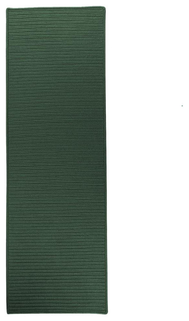 Reversible Flat-Braid Rect Runner, Hunter Green 2'4"x6' - Contemporary ...