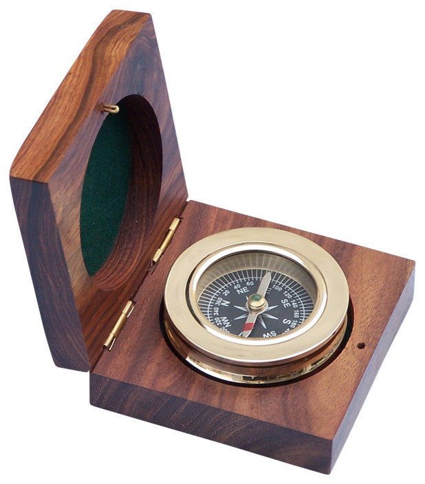 Paperweight Compass, Brass, 3" - Beach Style - Decorative Objects And ...