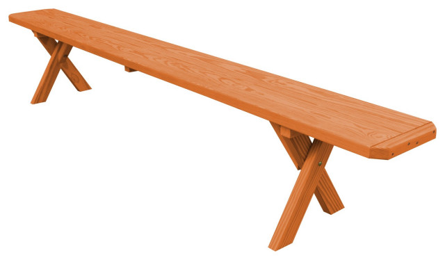 Pressure Treated Pine Cross Leg Picnic Bench, 8 Foot - Transitional ...