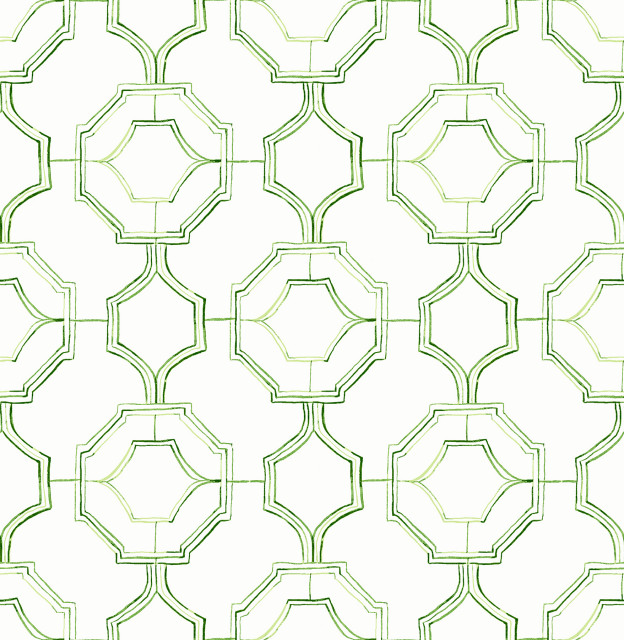 Gallina Green Trellis Wallpaper, Swatch - Contemporary - Wallpaper - by ...