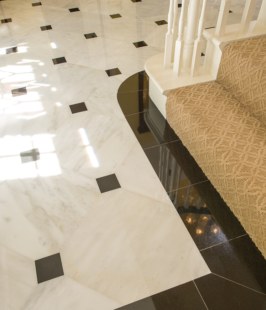 Marble Foyer - Traditional - Staircase - Dallas - by American Tile ...