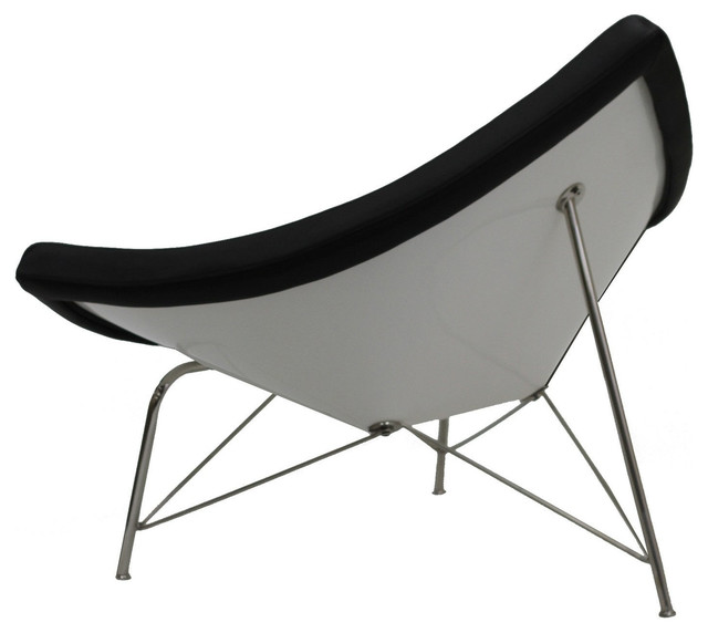 Modern Contemporary Lounge Chair, Black Leather - Armchairs And Accent ...