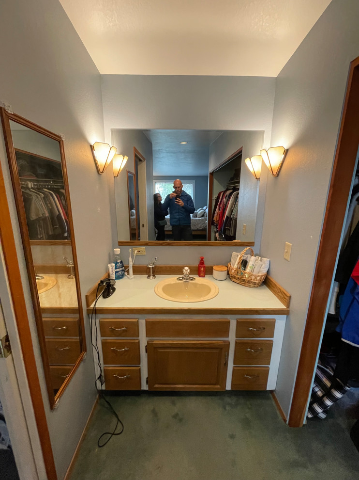 What to do with awkward vanity sink in MB closet