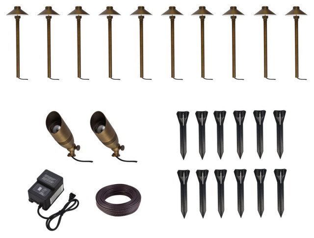 Elitco Lighting KIT40210 Aera Cast Brass Landscape Lighting Full ...