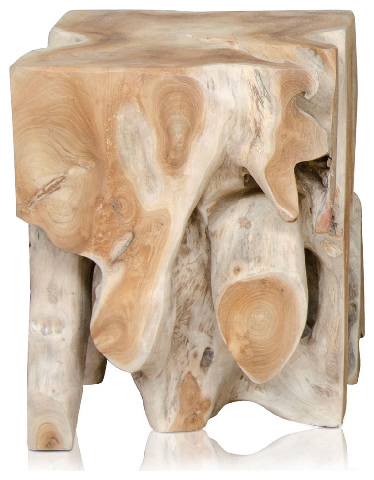 Teak Cube Table / Stool, Versmissen Root - Rustic - Side Tables And End ...