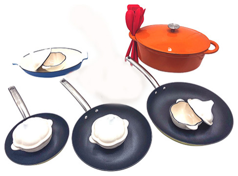 Le Chef 19-Piece Enameled Cast Iron Cookware Set, Multi-Color - Modern ...