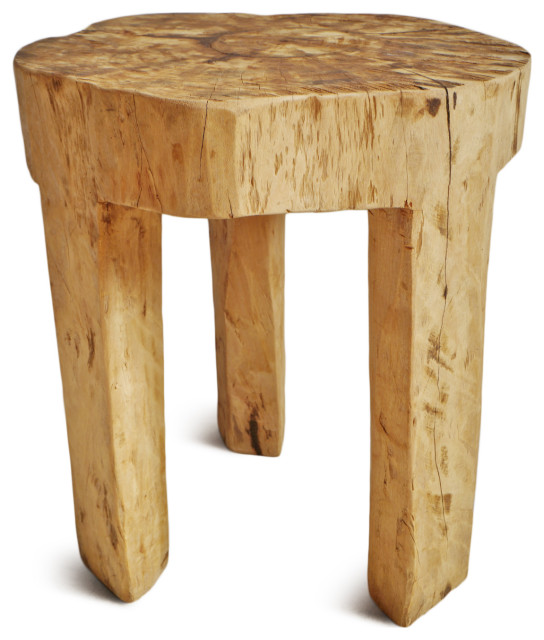 Rustic Naga Three Leg Wood Table 11 - Rustic - Side Tables And End ...