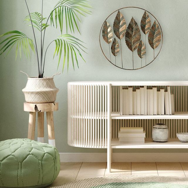 Botanical Leaf Roundel, 31.5" - Contemporary - Wall Sculptures - by ...