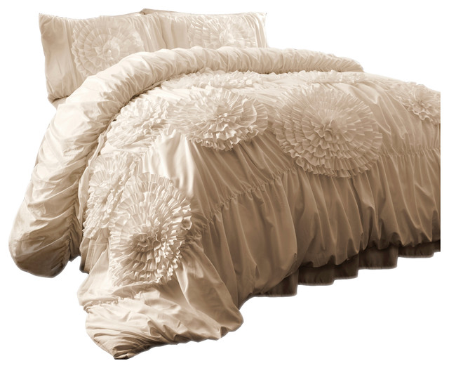 Serena Comforter Ivory 3Pc Set King - Traditional - Comforters And ...