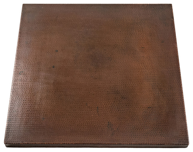 30" Square Hammered Copper Table Top - Transitional - Table Tops And ...