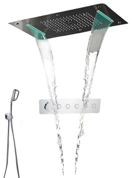 Led Rainfall Shower System, Handheld Shower - Contemporary ...