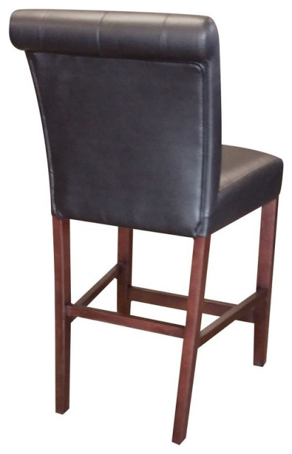 Holland Arie Parsons Style Bar Stool in Espresso Frame/Black Vinyl ...