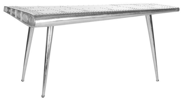 Industrial Console Table, Angled Legs With Unique Rivet Accented Top ...