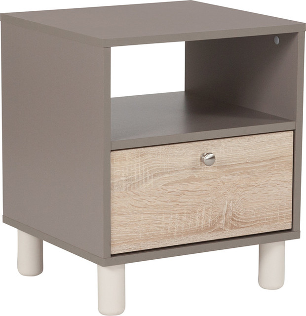 Montclair Collection End Table in Gray Finish with Sonoma Oak Wood ...