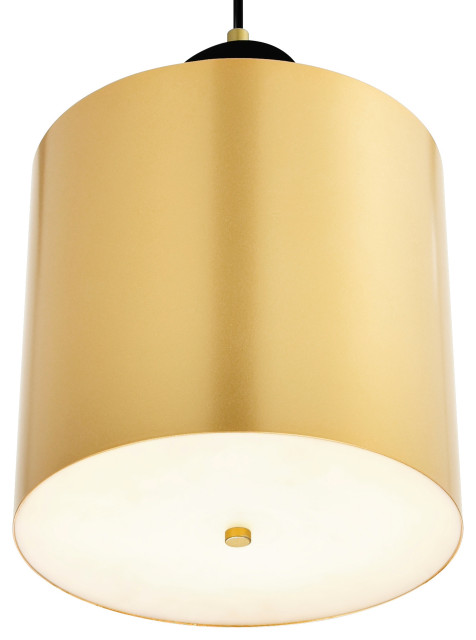 Saleen LED Mini Pendant With Sun Gold & Black Finish, 9 inches - Modern ...