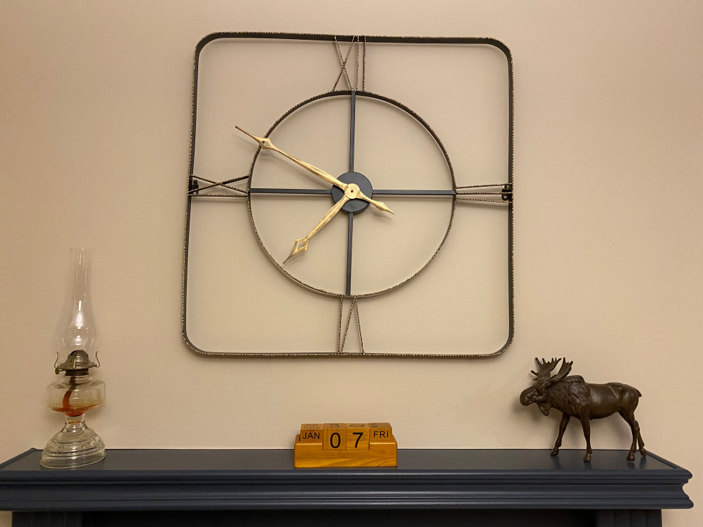 Square Wrought Iron Antique Wall Clock - Industrial - Wall Clocks - by ...