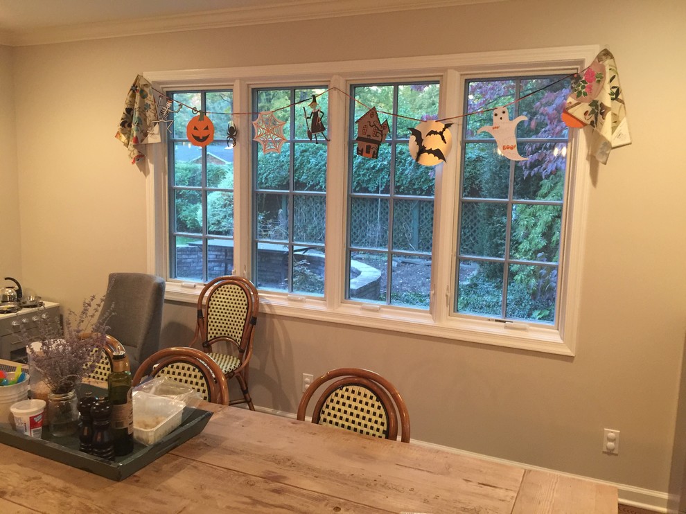 Kitchen window panels, add some personality to the room