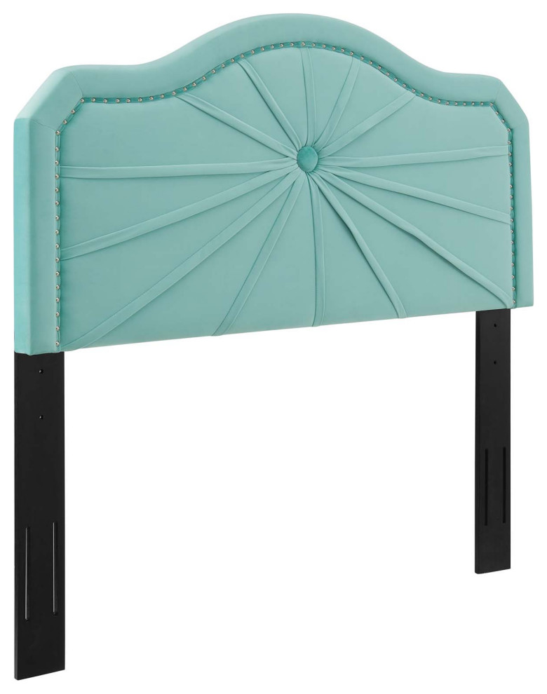 Kristin Pleated Performance Velvet Full/Queen Headboard - Contemporary ...