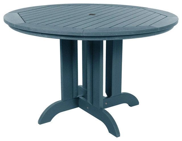 Outdoor Dining Table, Spacious Round Table With Umbrella Hole ...