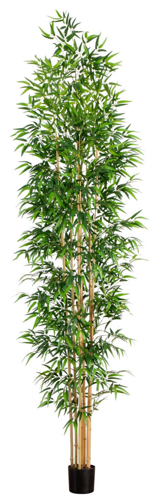 Artificial Bamboo Tree With Real Bamboo Trunks, 11ft - Tropical ...