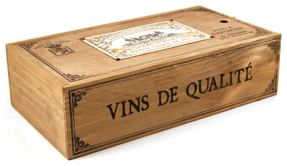 Wooden Enamel Top Winery Box - Farmhouse - Wine Racks - by BIGkitchen ...