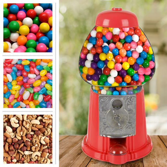 Mini Gumball Machine Premium Vintage Candy Dispenser With Glass Globe ...