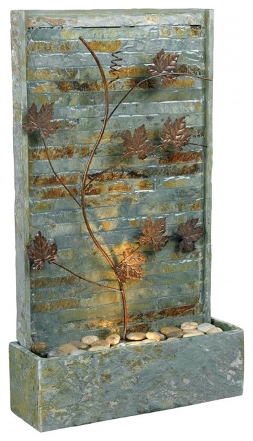 Kenroy Home Trellis Floor Fountain, Natural Green Slate - 50380SL ...