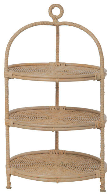 Wicker 3, Tier Serving Plate Rack and Cake Stand - Beach Style ...