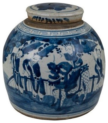 Vintage Ming Jar Enchanted Children Motif - Large - Asian - Decorative ...