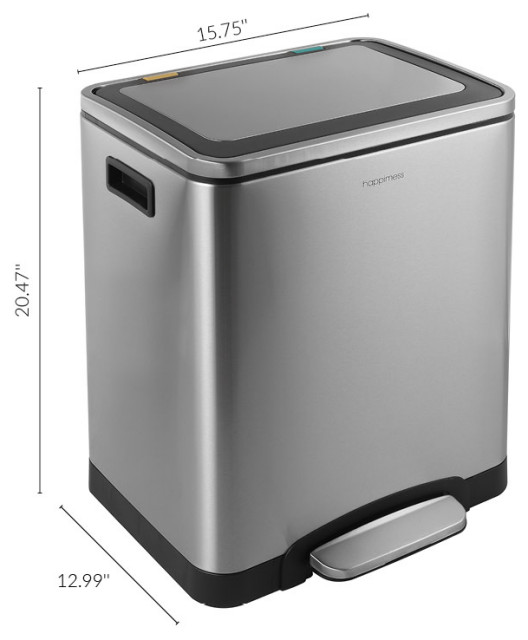 happimess HPM1004A Elmo 16" W Stainless Steel 8 Gallon (4 Gallon ...