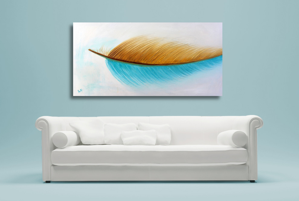 Inspiration 60x36 White Contemporary Art Original Large Minimal Wall ...