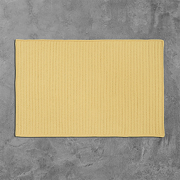 Simply Home Solid Pale Banana 4' Square, Square, Braided Rug ...