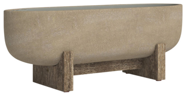 Patio 25" Wide Oval Standing Pot - Transitional - Indoor Pots And ...