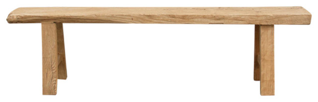 Rustic Bleached Wood Farmhouse Bench - Rustic - Accent And Storage Benches - by De-cor | Houzz