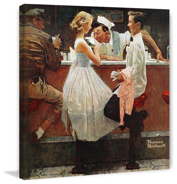 "After the Prom" Painting Print on Canvas by Norman Rockwell, 18"x18 ...