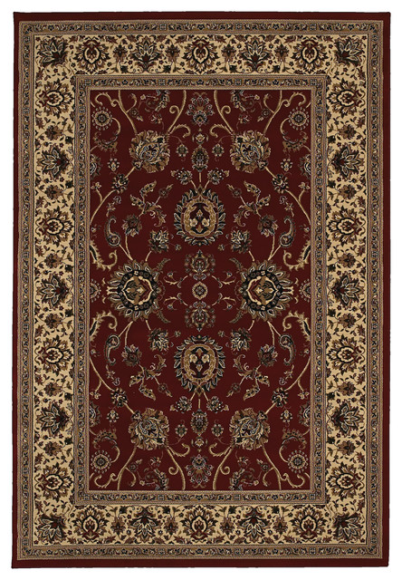 Ariana 130/8 Red/Ivory Rug, Square 8' Square - Traditional - Area Rugs ...