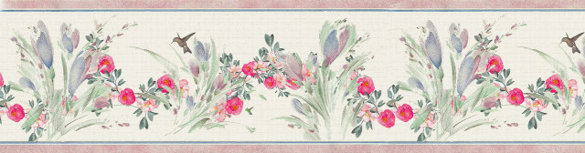 Bouquet, Hummingbird Peel and Stick Wallpaper Border 15'x7", Roll 15 ft ...