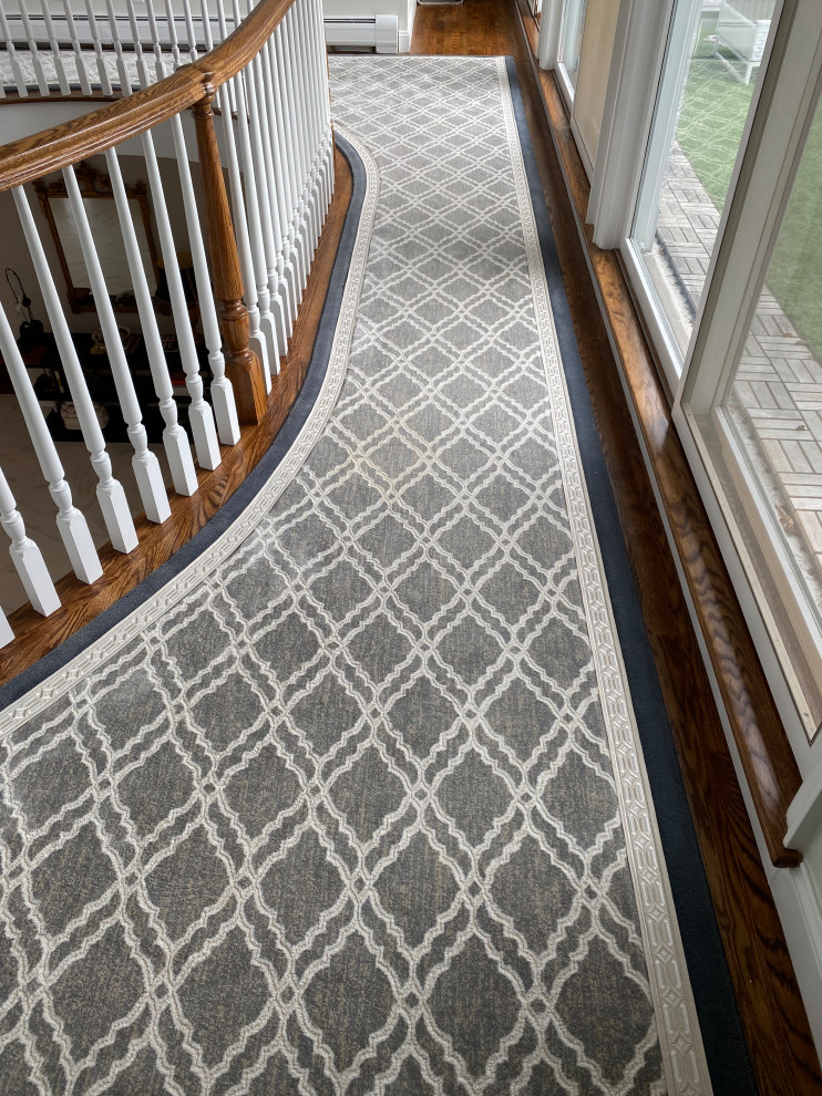 Alpine, NJ Custom Curved Stair Runner - Transitional - Hallway ...