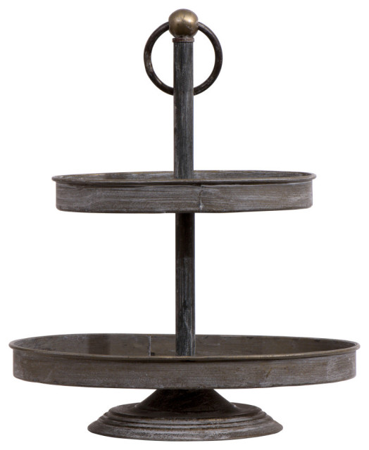 Decorative Metal 2-Tier Tray - Farmhouse - Serving Trays - by Olive ...