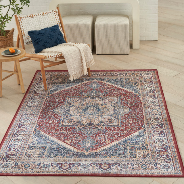 Nourison Home 6'x9' Vintage Home Red Blue Area Rug, 6'x9 ...
