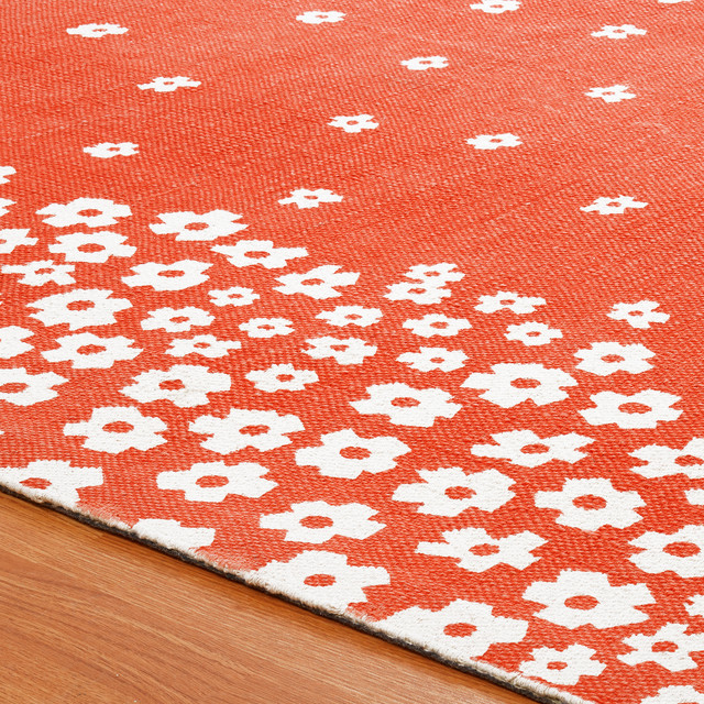 100% Cotton Wildflower Modern Floral Area Rug - Contemporary - Area ...
