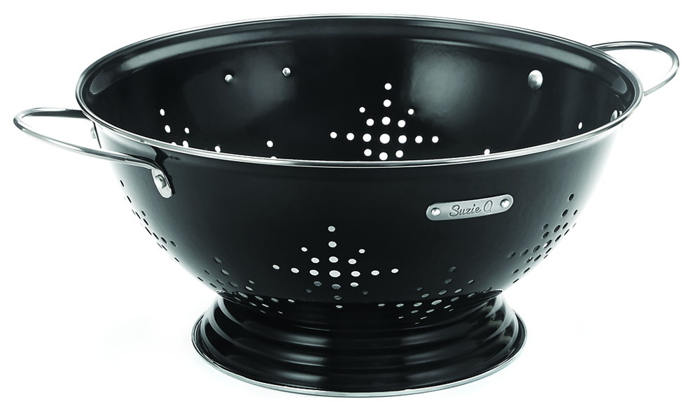 Suzie Q Blacktop Enameled Stainless Steel 5 Quart Colander ...