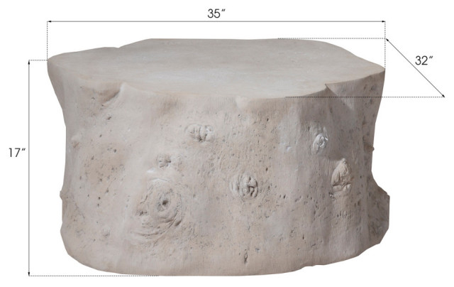 Log Coffee Table, Roman Stone - Rustic - Coffee Tables - by Phillips ...