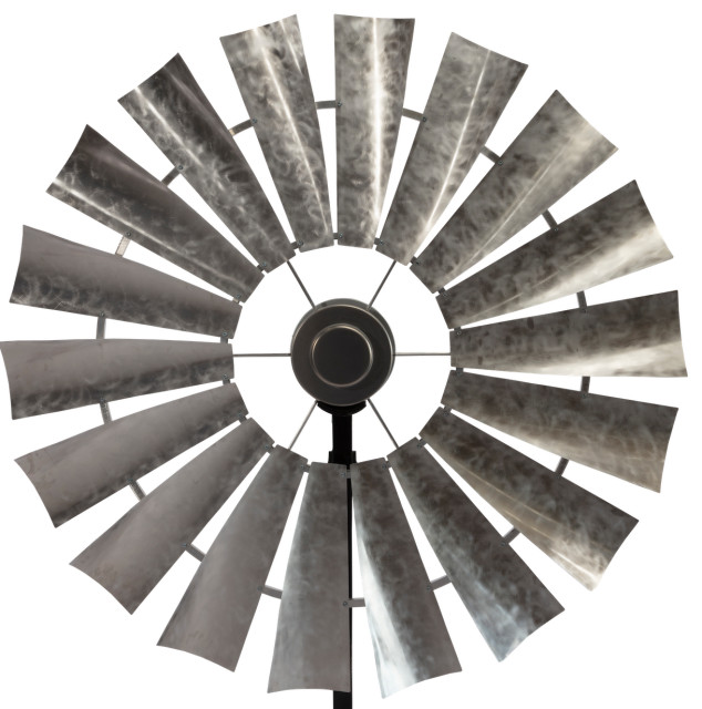 52 Inch Brushed Metal Windmill Ceiling Fan, The American Fan ...