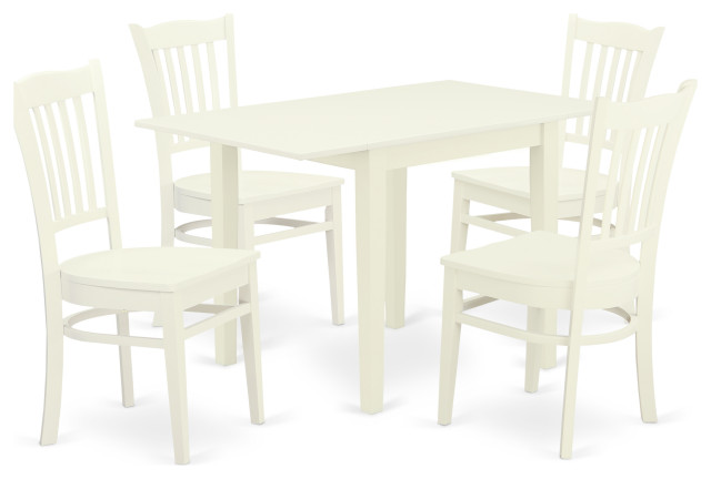 3Pc Dining Set, Small Kitchen Table, 2 Chairs, Solid Wood Seat, Linen ...