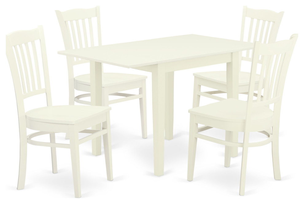 3Pc Dining Set, Small Kitchen Table, 2 Chairs, Solid Wood Seat, Linen ...