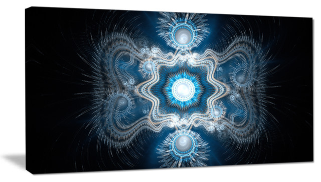 Cabalistic Clear Blue Texture, Abstract Canvas Art Print, 32"x16"x1 ...