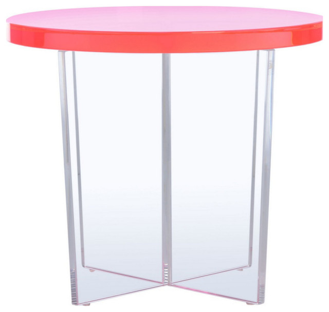 Ally Acrylic Accent Table, Neon Pink - Modern - Side Tables And End ...