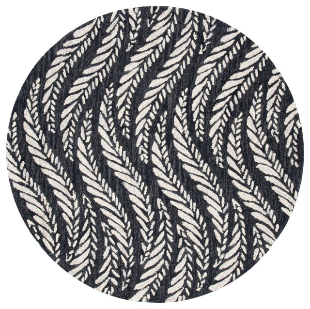 Safavieh Micro-Loop Mlp170H Rug, Charcoal and Ivory, 5'0"x5'0" Square ...